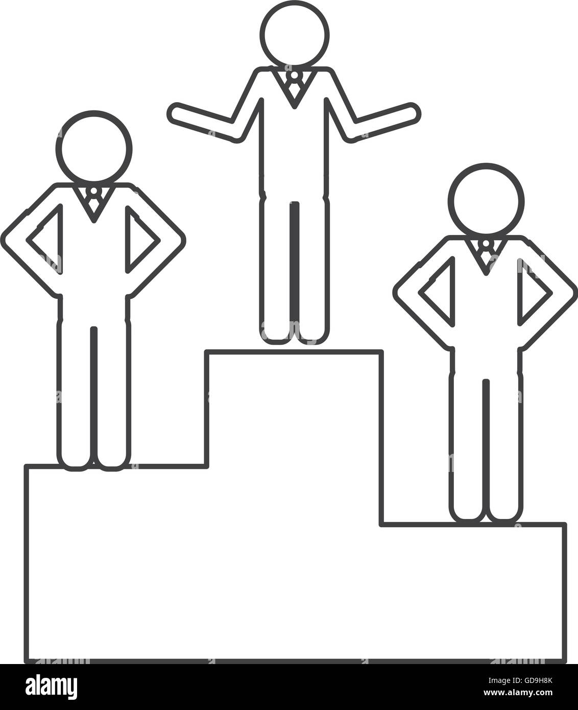 Businessman podium winner Black and White Stock Photos & Images - Alamy