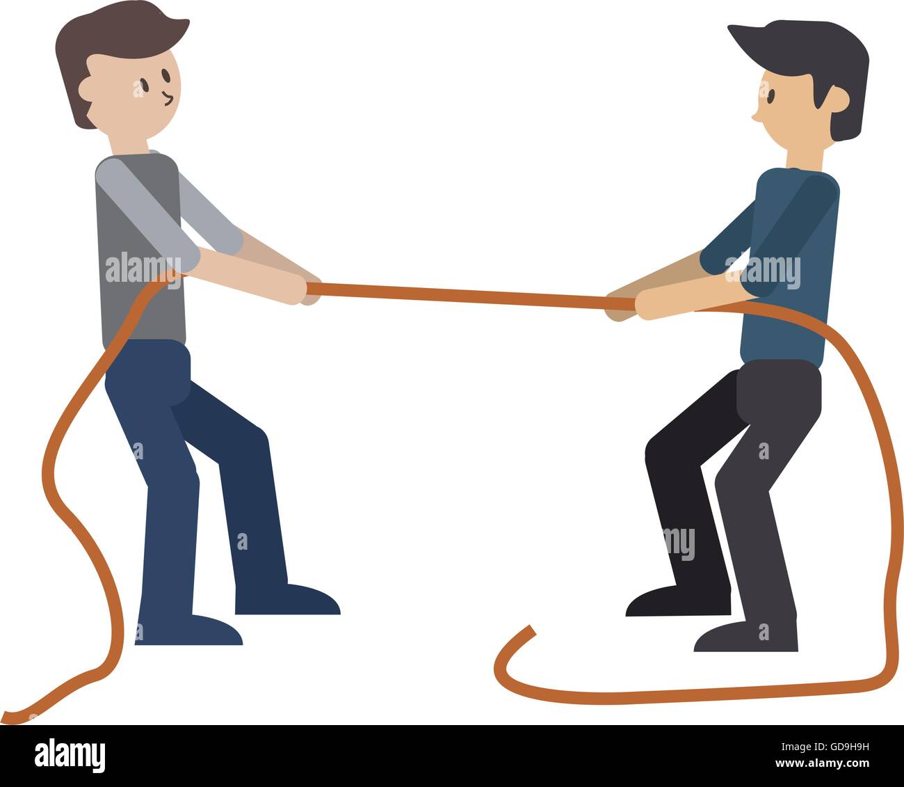 businessmen pulling rope icon Stock Vector Image & Art - Alamy