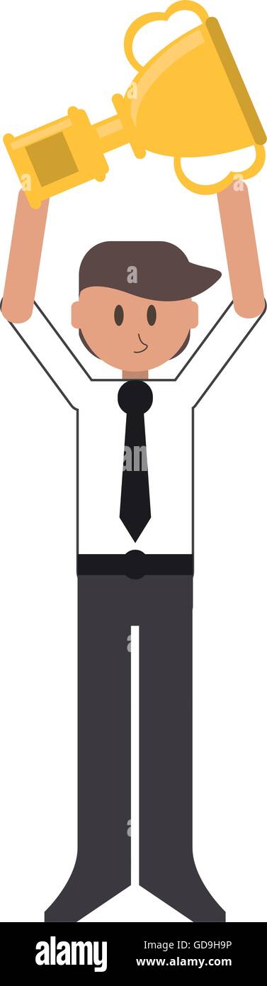 businessman holding trophy icon Stock Vector Image & Art - Alamy