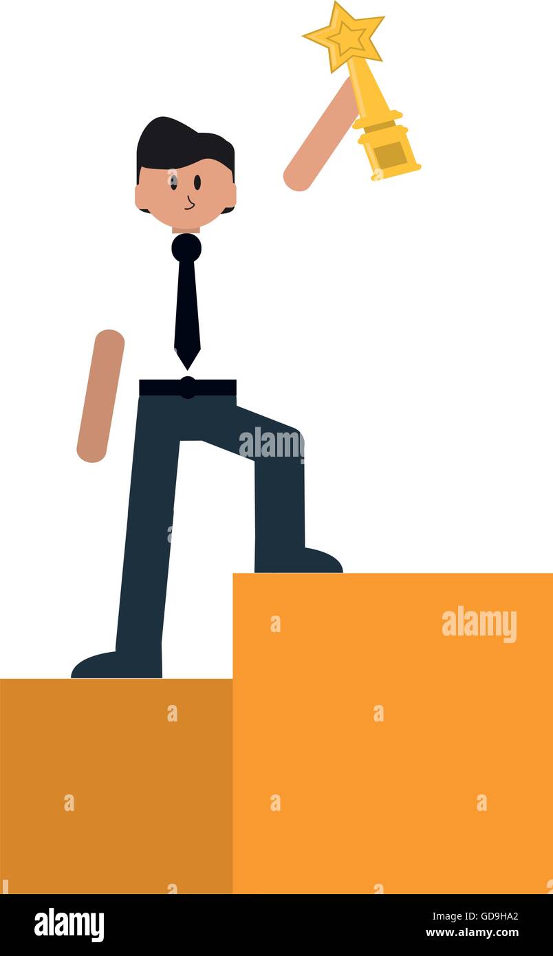 businessman holding trophy icon Stock Vector Image & Art - Alamy