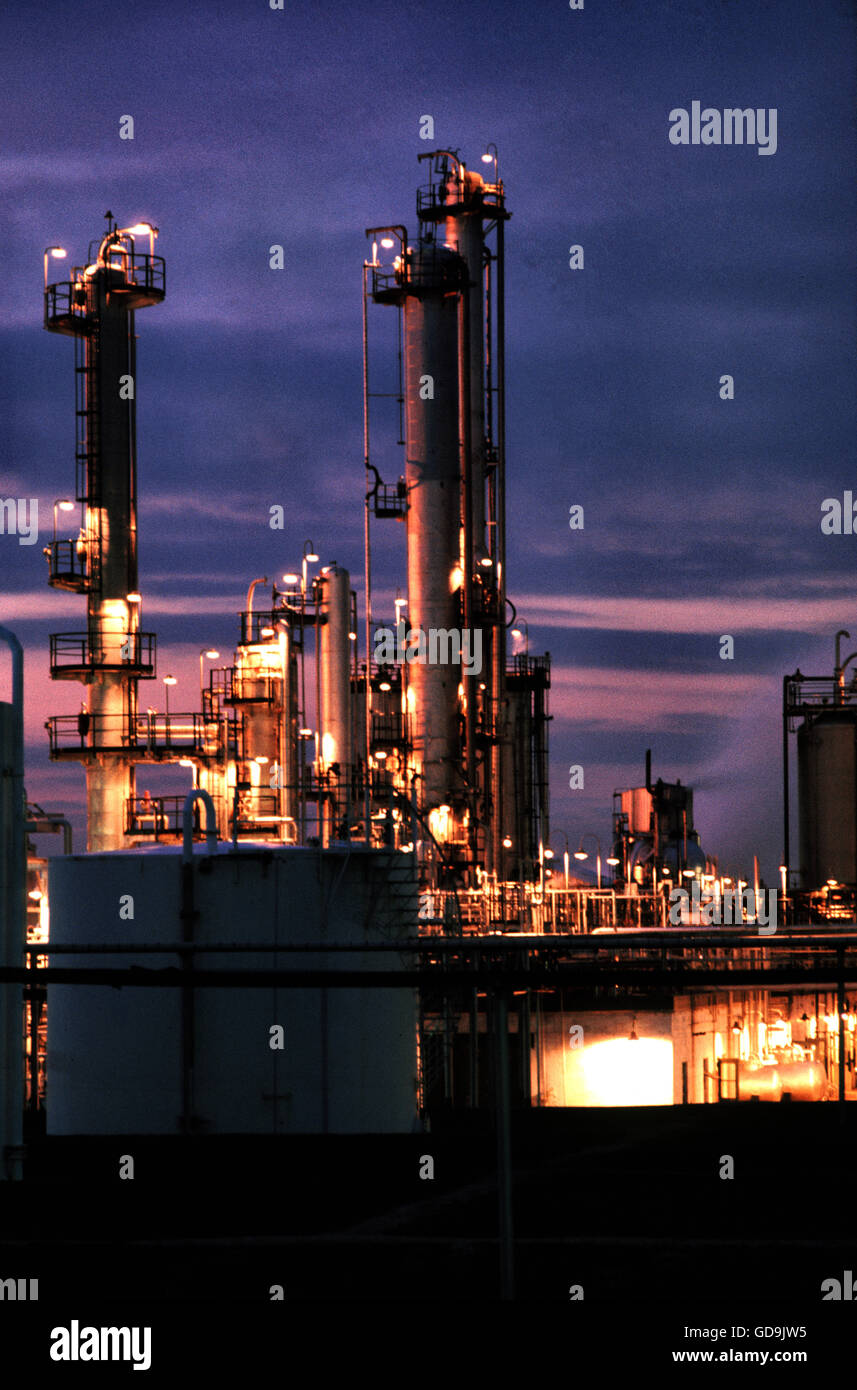 Oil refinery at night in Edmonton, Alberta – Canada Stock Photo - Alamy