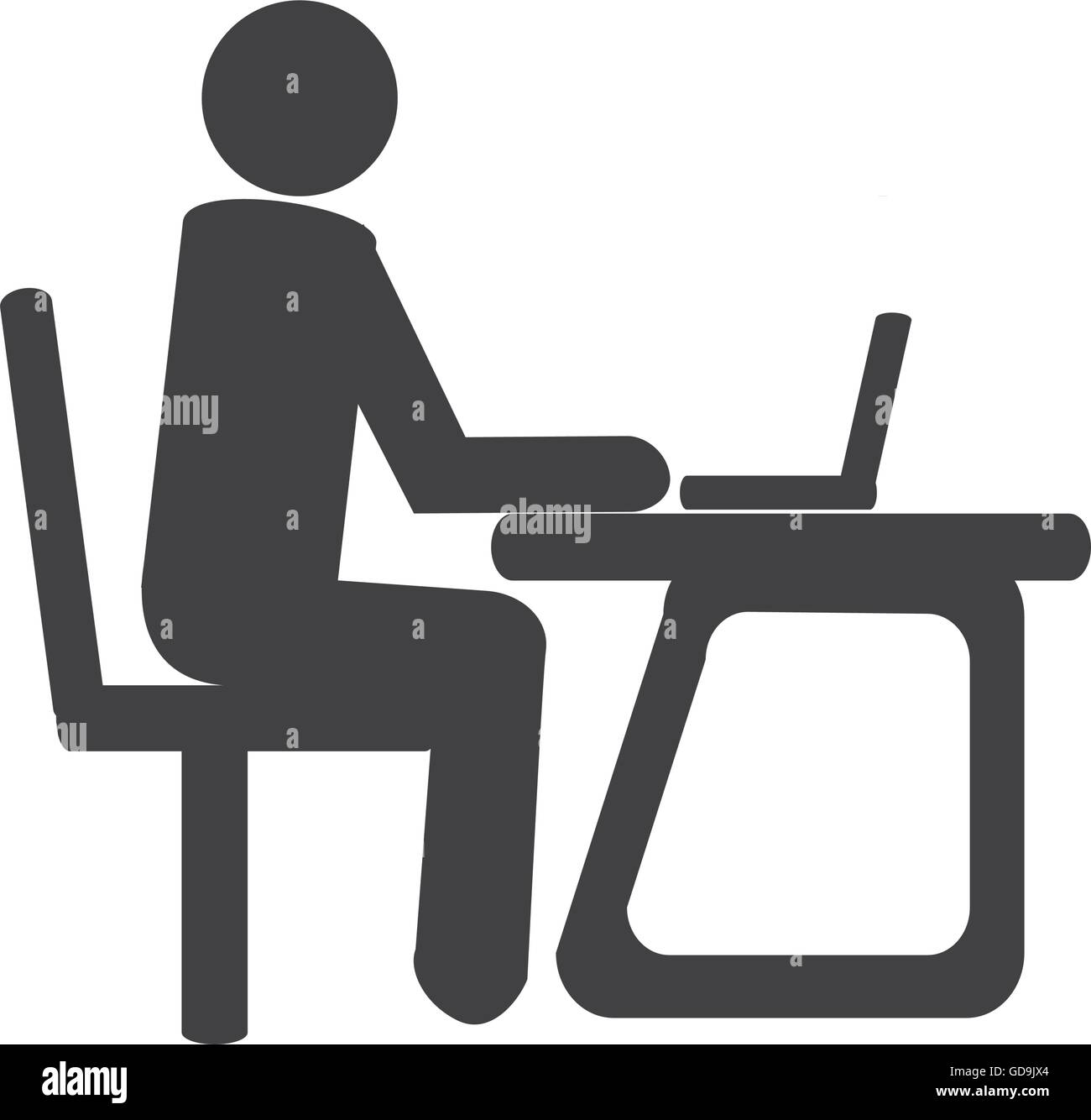 Businessman working, pictogram graphic design Stock Vector Image & Art ...