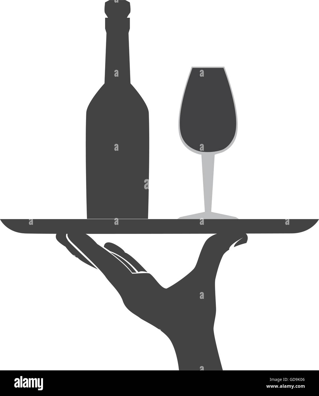 Waiter serving a dish, vector illustration Stock Vector Image & Art - Alamy