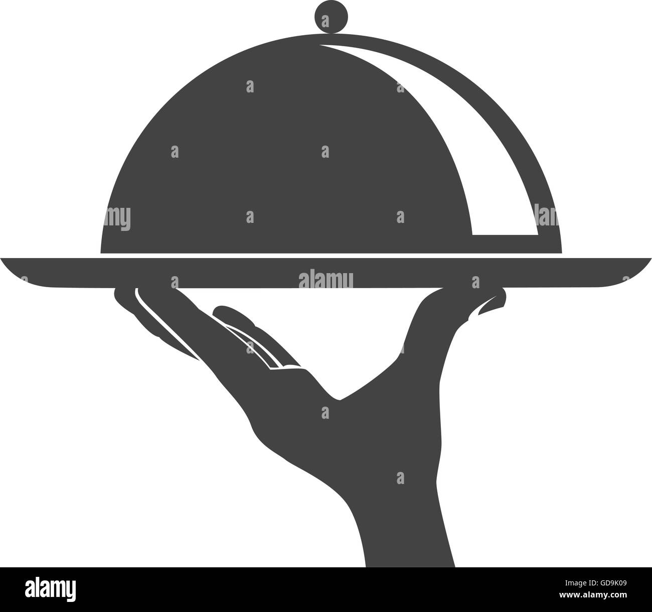 Waiter serving a dish, vector illustration Stock Vector Image & Art - Alamy