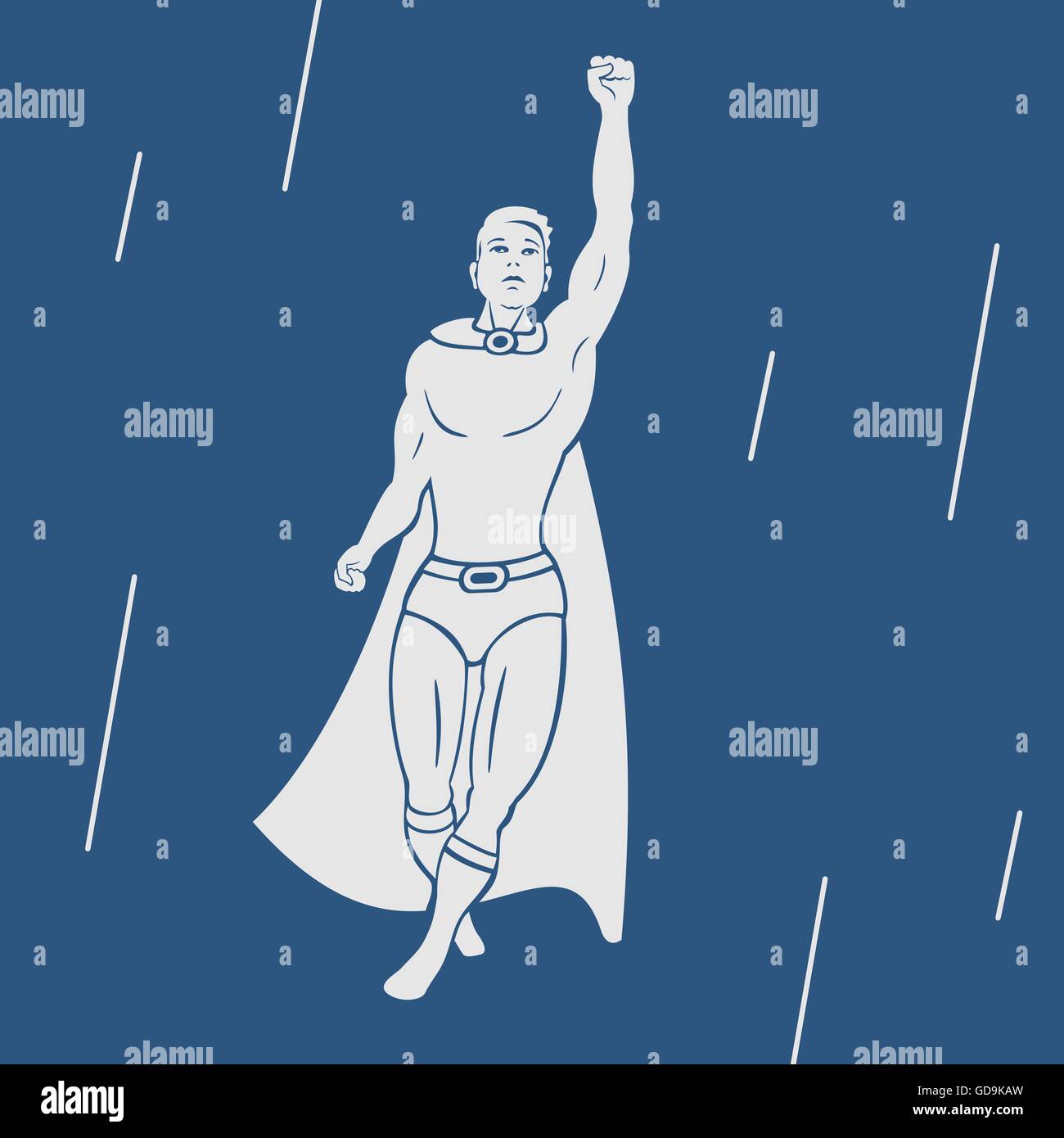 Male super hero illustration silhouette Stock Vector Images - Alamy