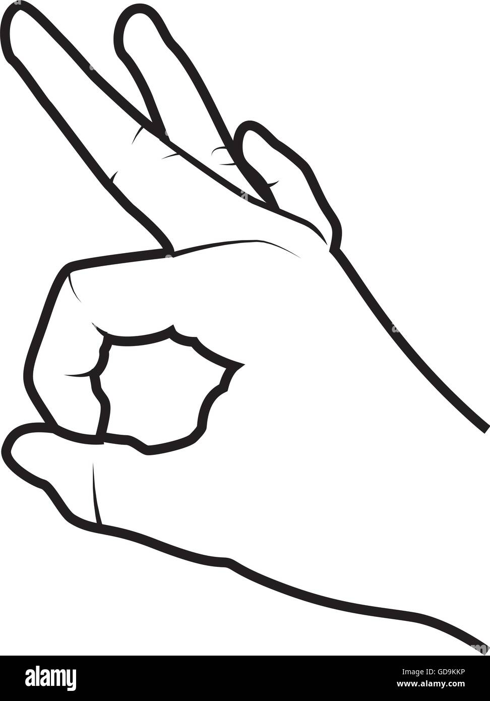 Hand symbolizing gesture, isolated flat icon Stock Vector Image & Art ...