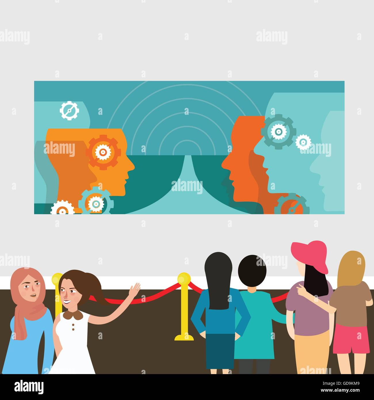 Crowd art painting Stock Vector Images - Alamy