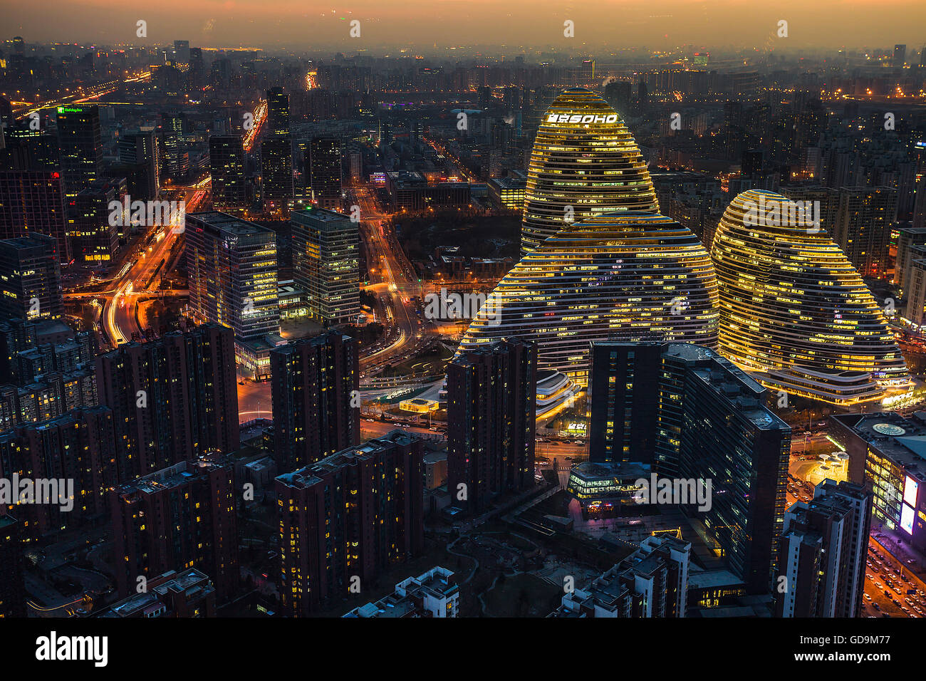 Beijing Wangjing city building facade SOHO Stock Photo - Alamy