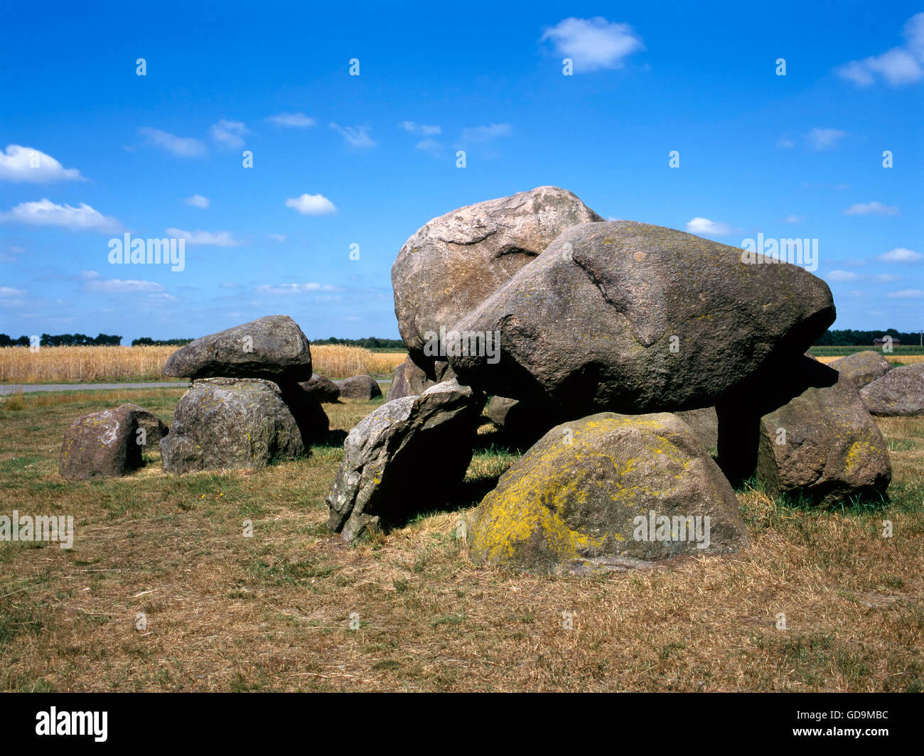 Old stone grave like a big dolmen in Drenthe Holland. It is called in ...