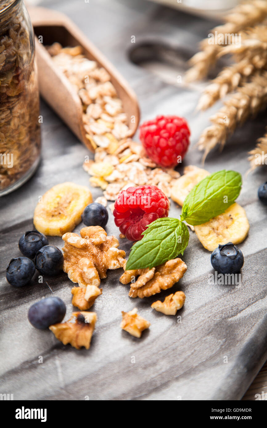 Muesli with berries Stock Photo - Alamy