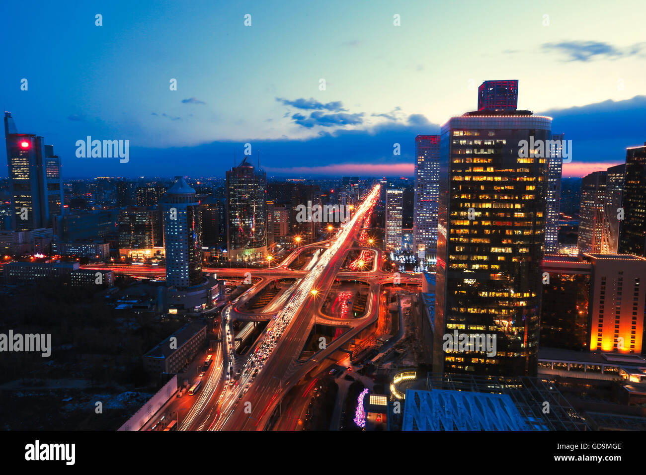 The night view of Beijing City Stock Photo - Alamy