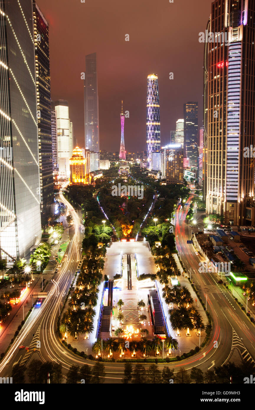The night view of Guangzhou city in China Stock Photo - Alamy