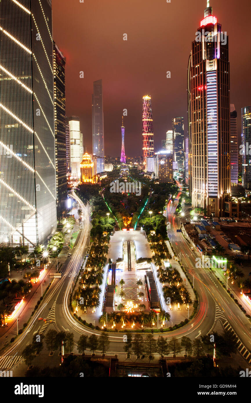 The night view of Guangzhou city in China Stock Photo - Alamy