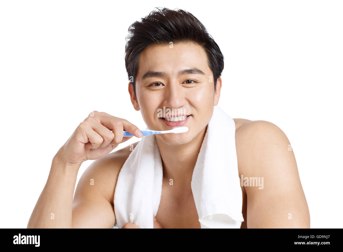 Brushing teeth black man hi-res stock photography and images - Alamy