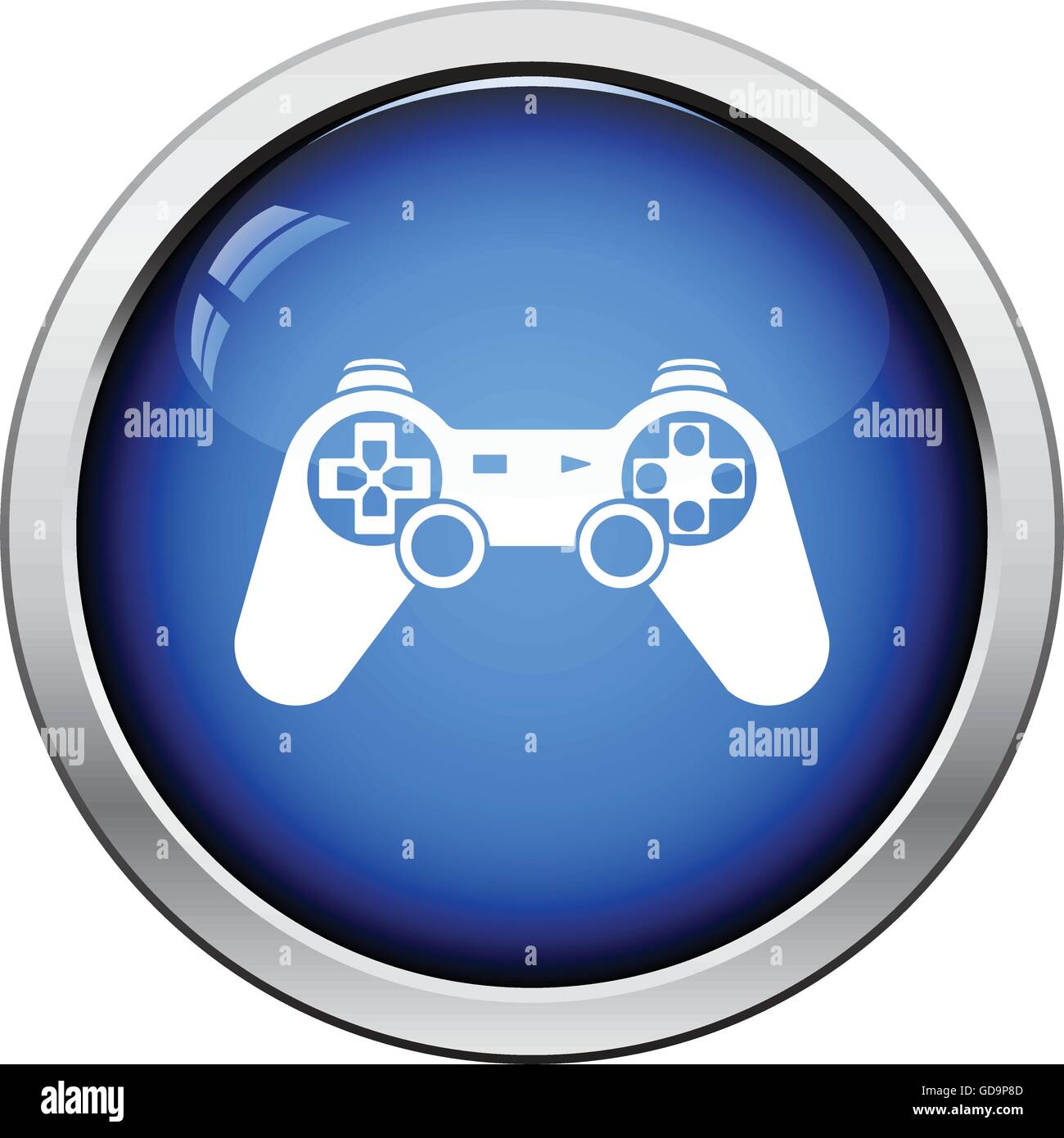Gamepad icon. Glossy button design. Vector illustration Stock Vector ...