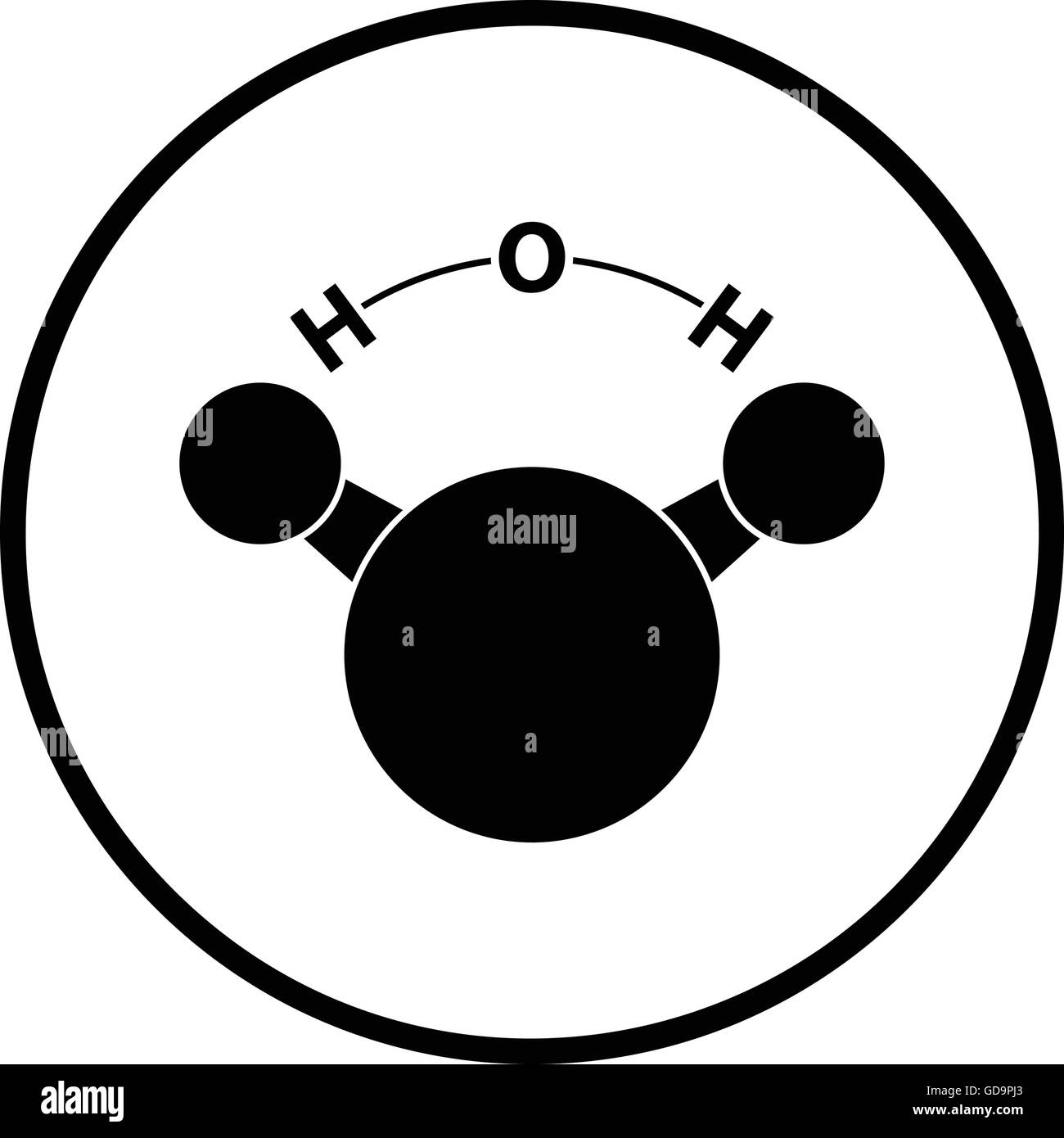 Icon of chemical molecule water. Thin circle design. Vector ...