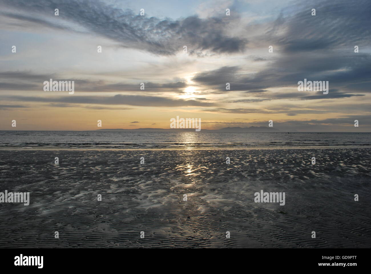 Ayr Beach Sunset Stock Photo - Alamy