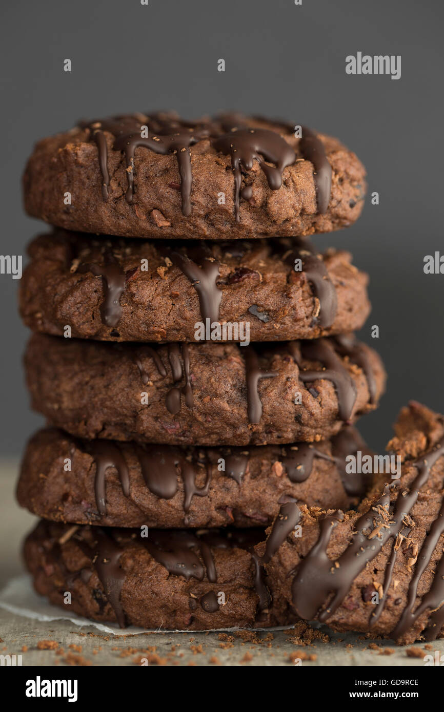 Chocolate Biscuit Stack Stock Photo - Alamy