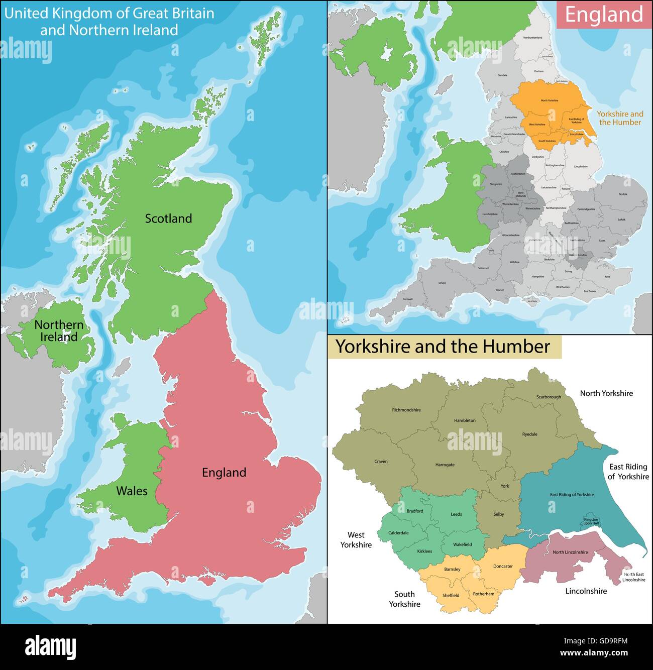 York yorkshire map hi-res stock photography and images - Alamy