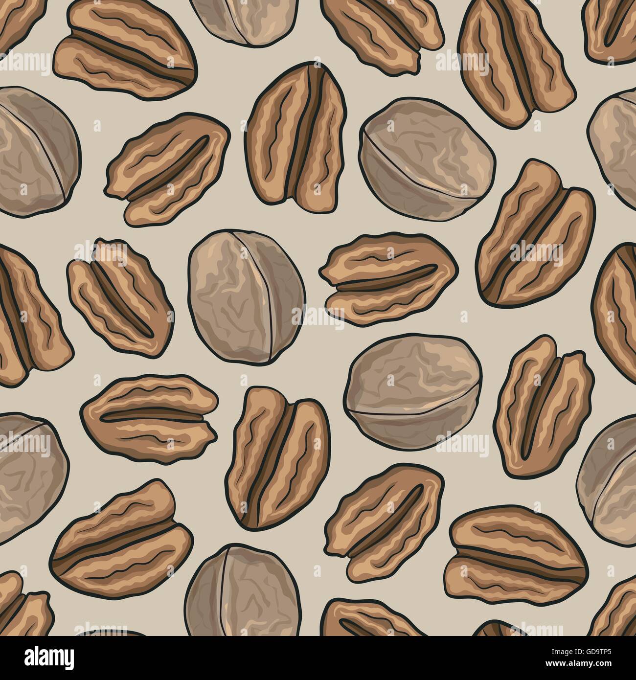 Seamless nature background with walnuts Stock Vector Image & Art - Alamy