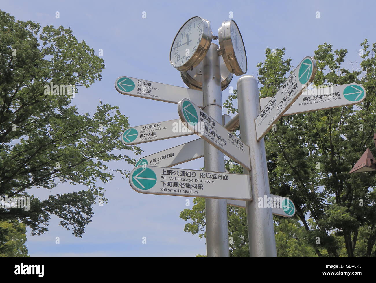 Ueno Park information sign in Tokyo Japan Stock Photo - Alamy