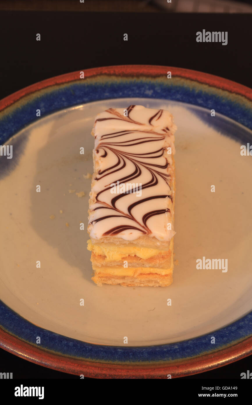 Napoleon Italian dessert pastry on a plate Stock Photo - Alamy