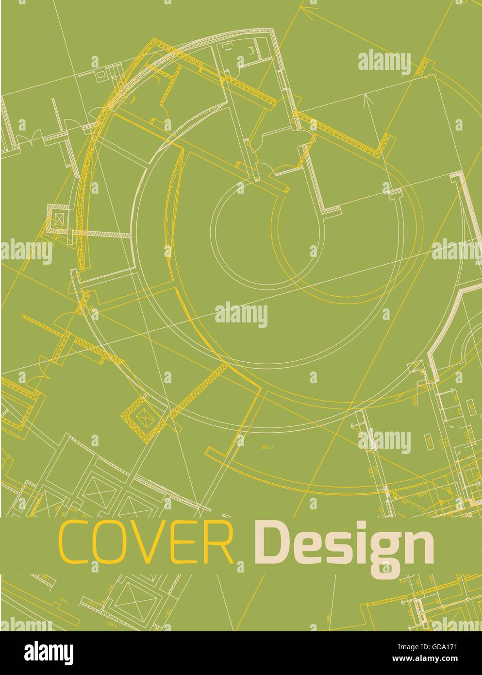 Drawing of abstract architectural detail on flat surface Stock Vector ...