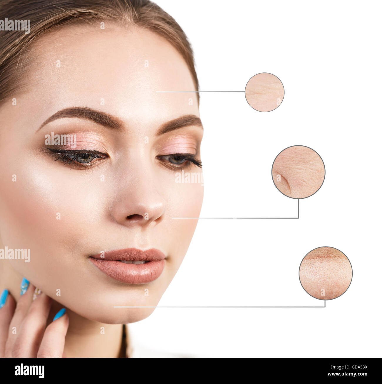 Wrinkles woman face hi-res stock photography and images - Alamy