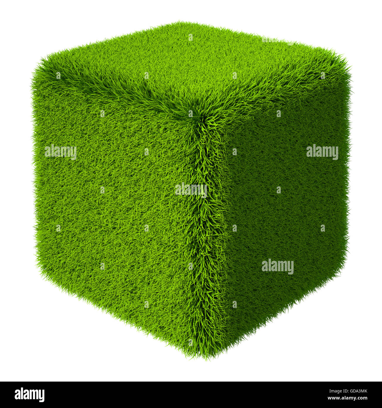 Green grass cube isolated on white background. 3d rendering Stock Photo ...