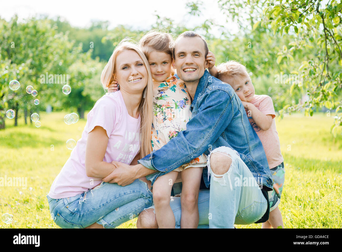 Portrait of a happy family Stock Photo - Alamy