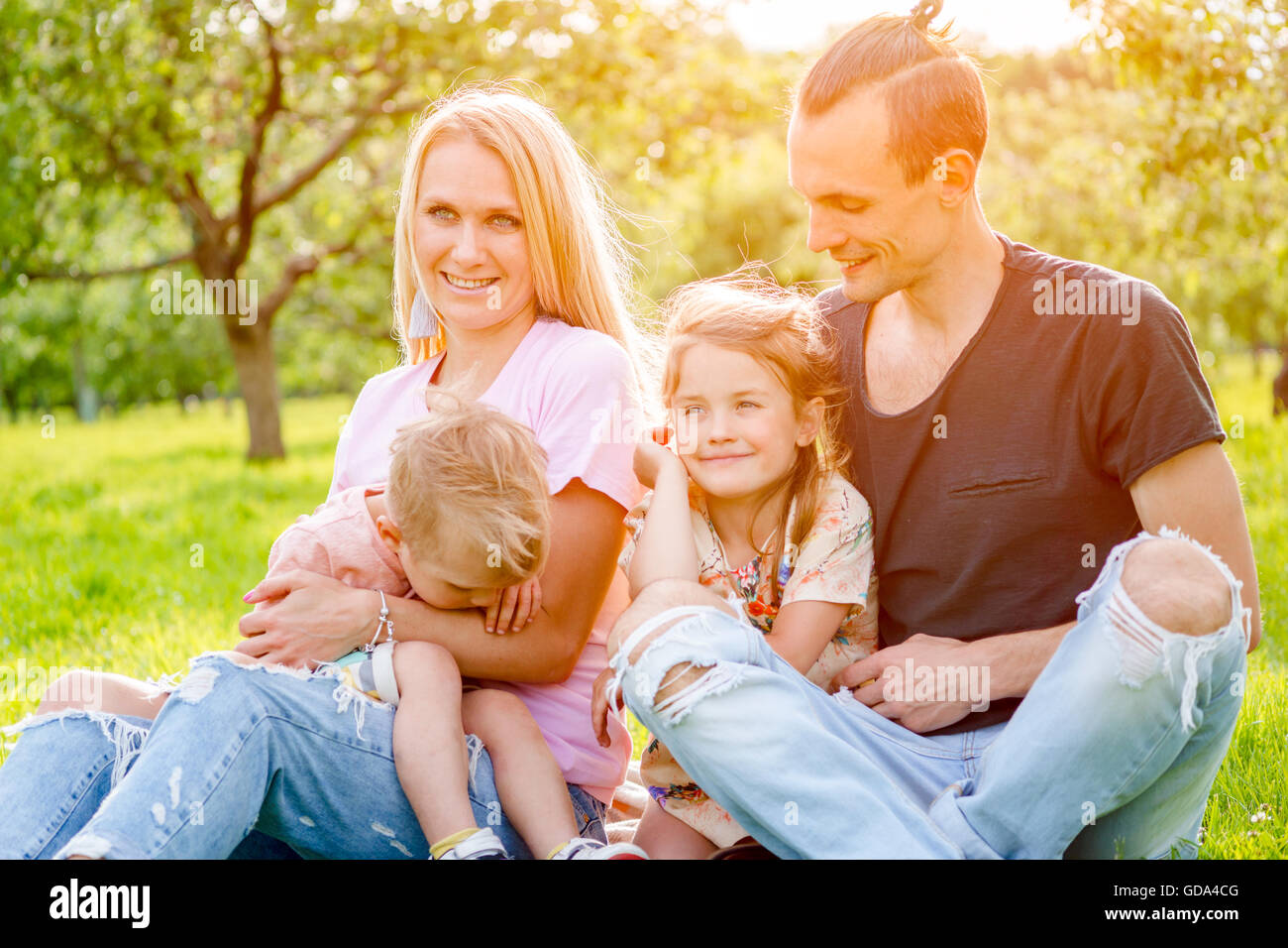 Portrait of happy family Stock Photo - Alamy