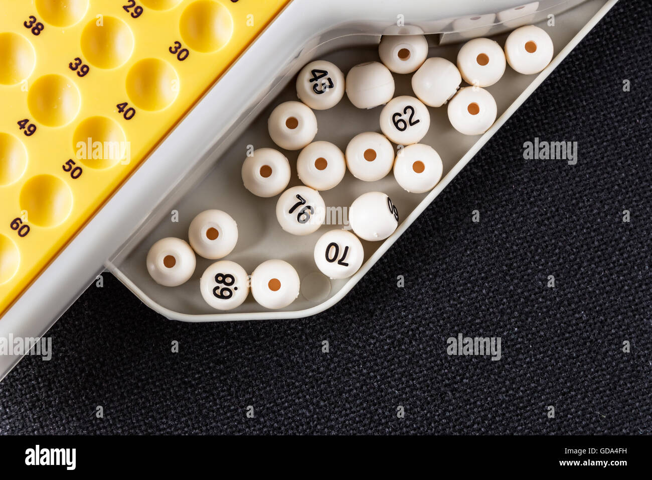 Electronic bingo game with balls to play. Horizontal image viewed from ...