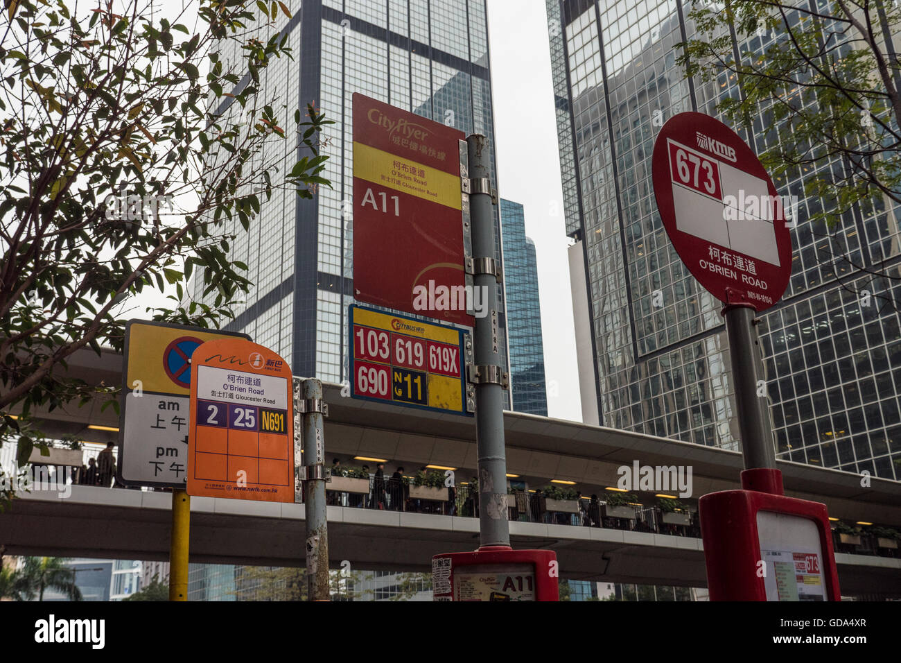 Bus stop, Hong Kong, China Stock Photo - Alamy