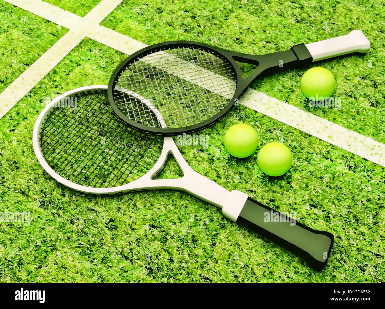 Tennis; racket; tennis grass court Stock Photo - Alamy