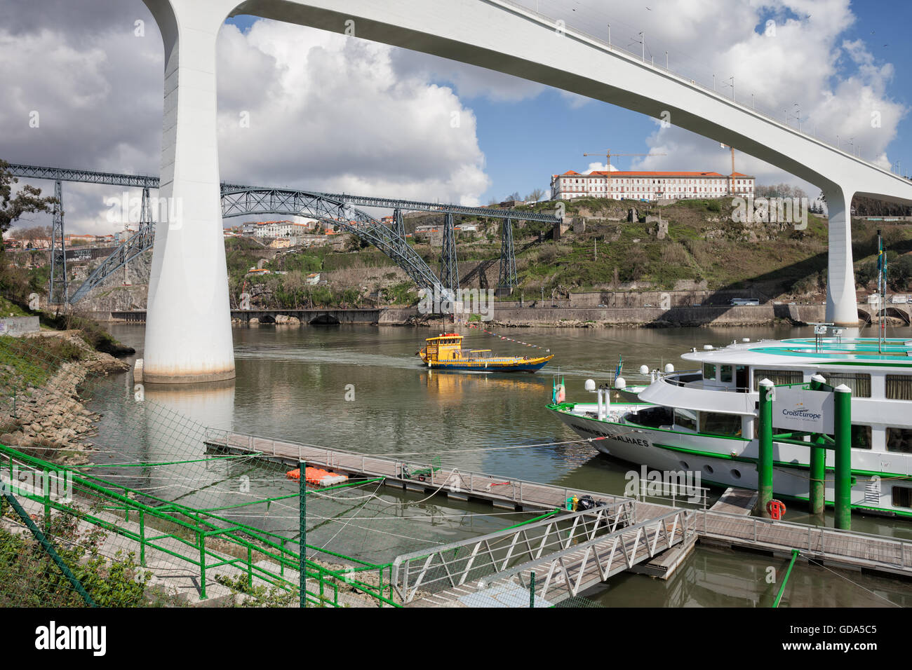 Porto, Portugal, Douro River, St John's Bridge (Ponte de Sao Joao) and ...