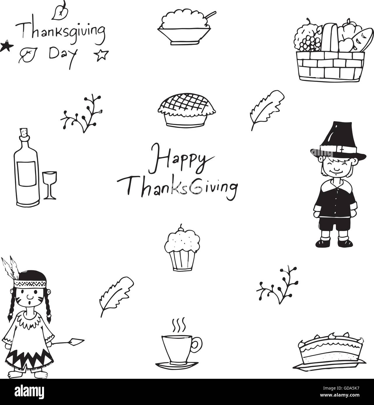 Hand draw doodle of Thanksgiving Stock Vector Image & Art - Alamy