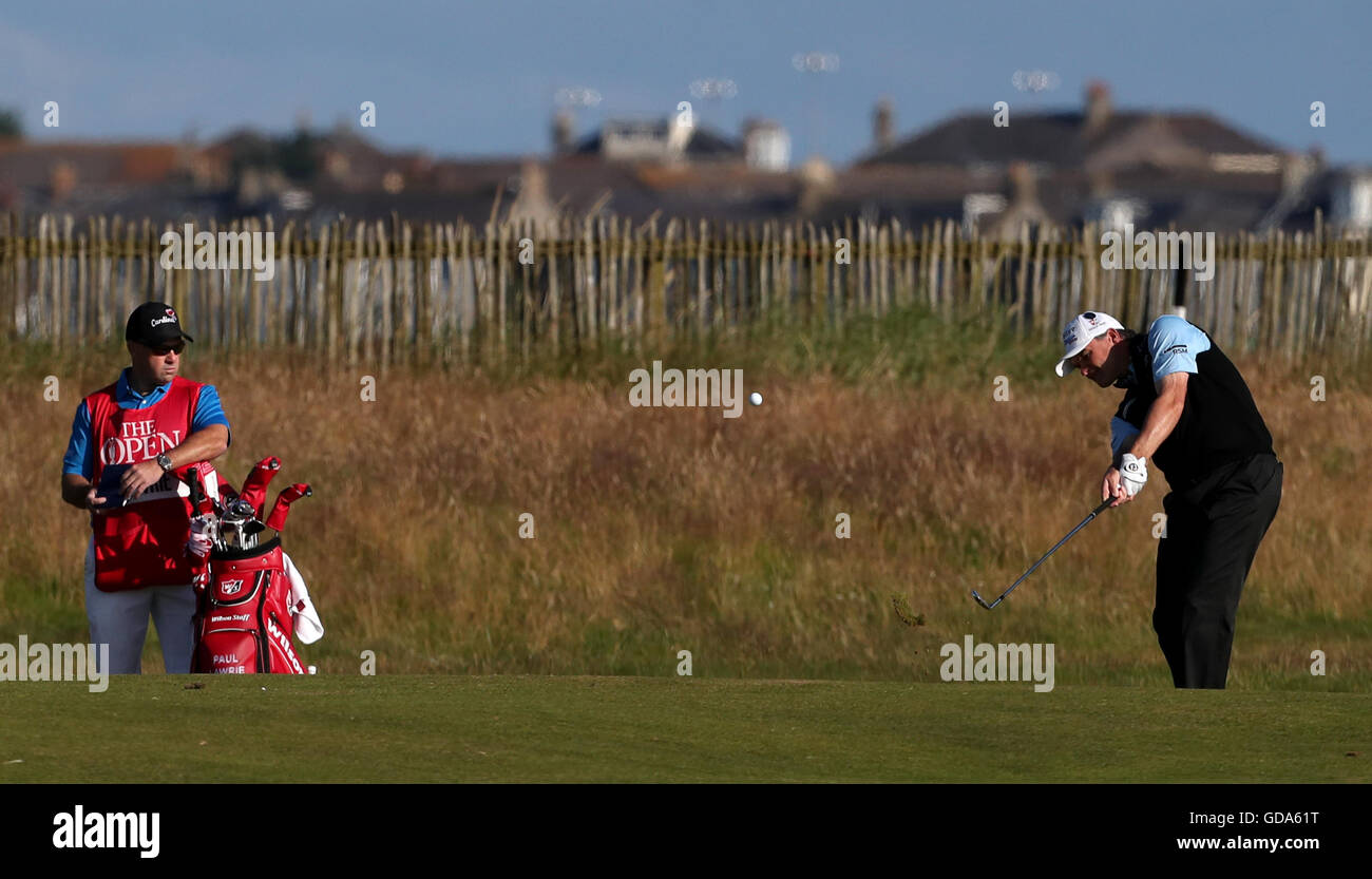 Scotland's Paul Lawrie on the first fairway during day one of The Open ...