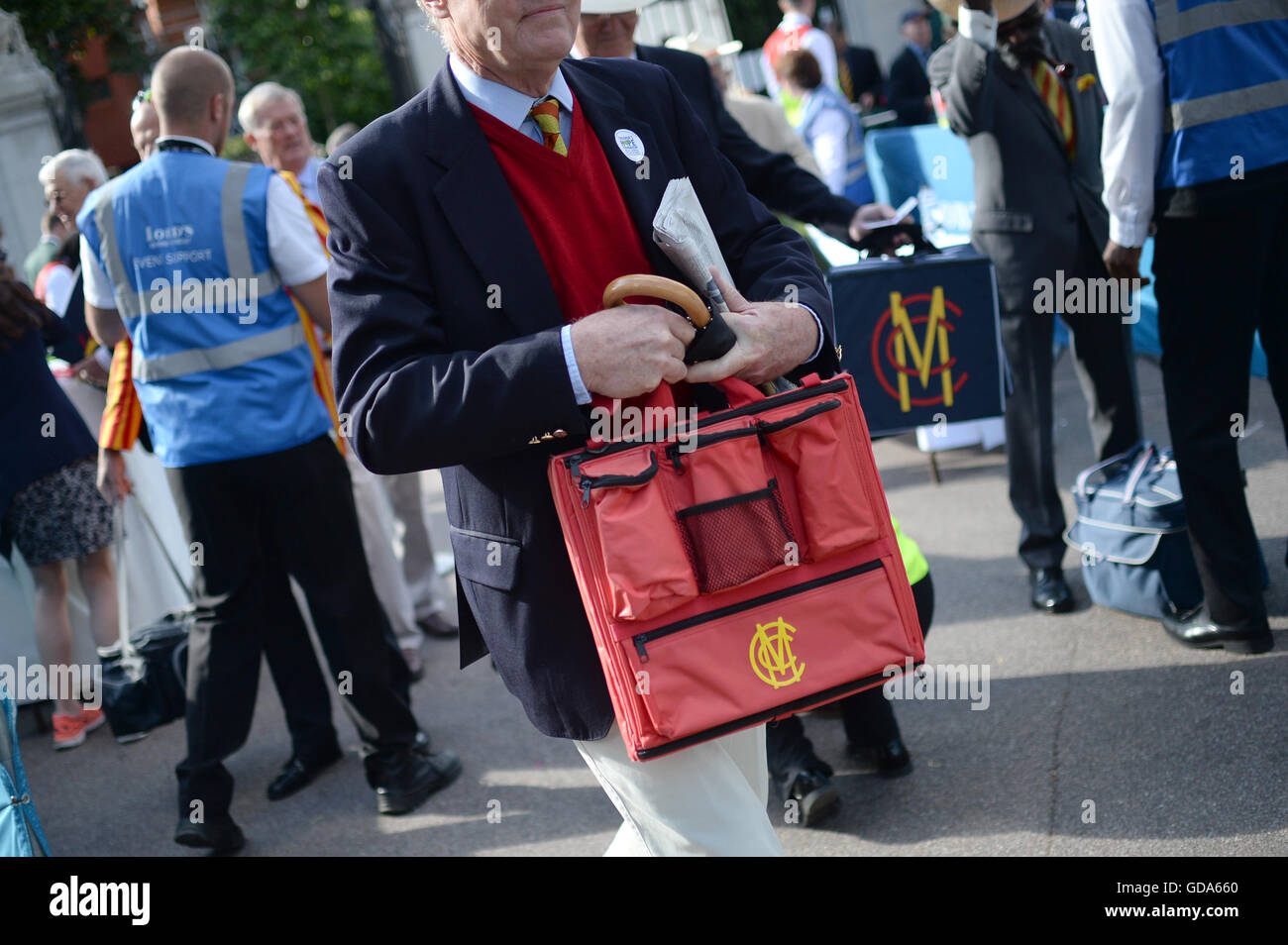 MCC Members queue to enter Lord's during day one of the Investec Test ...