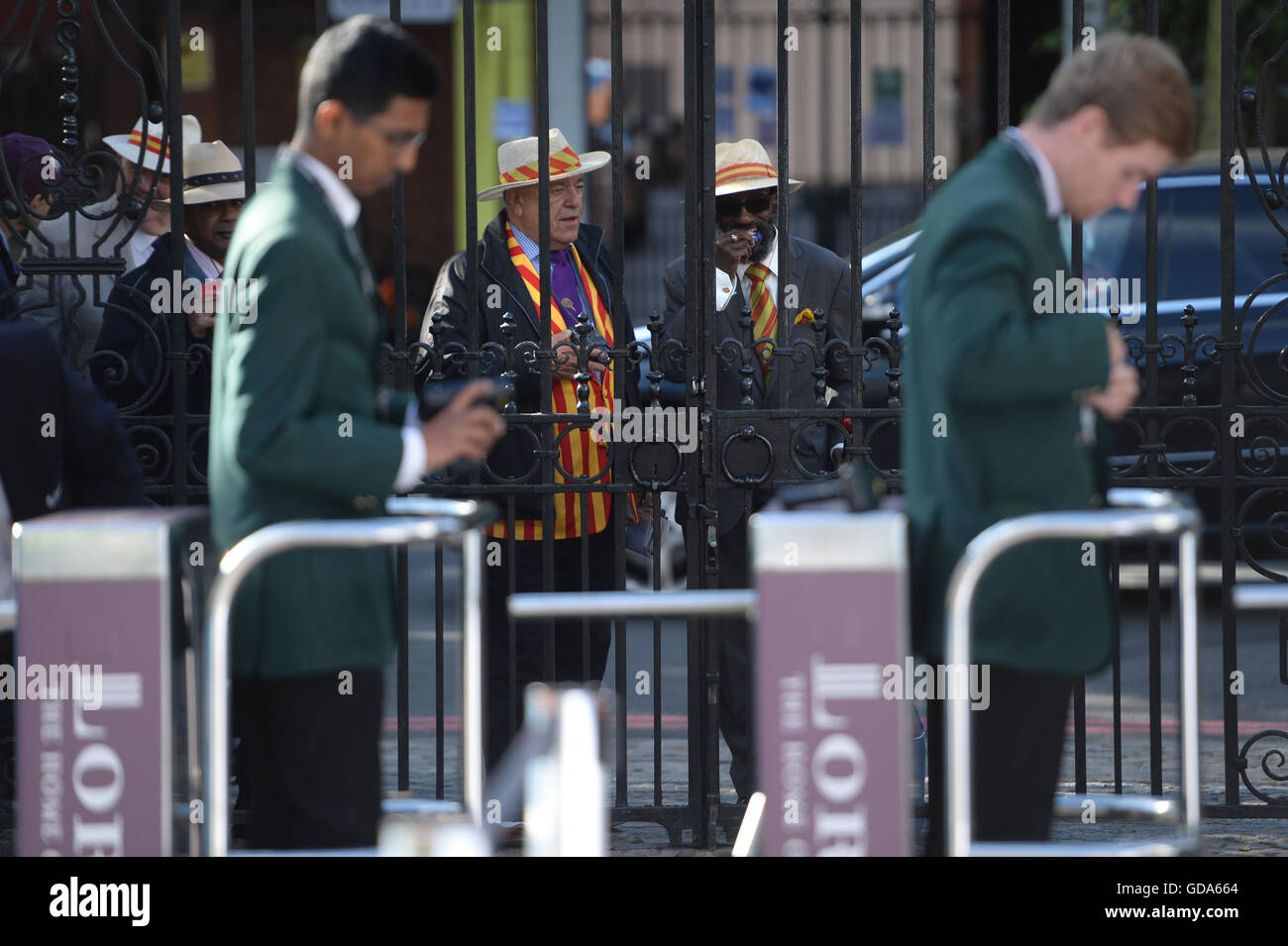 MCC Members queue to enter Lord's during day one of the Investec Test ...