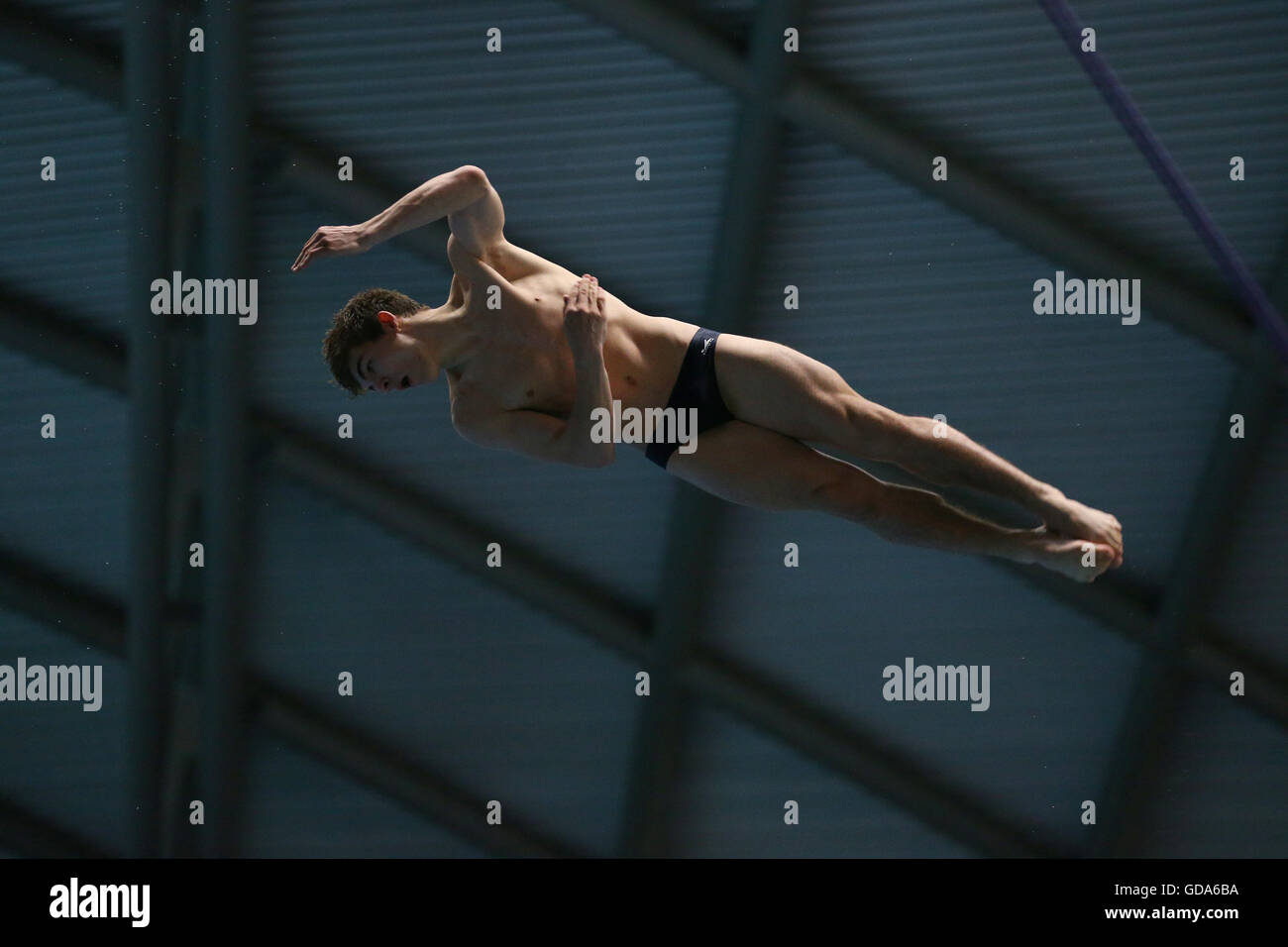 Ross Haslam competes in the Men 3m, Preliminary round during day two of ...