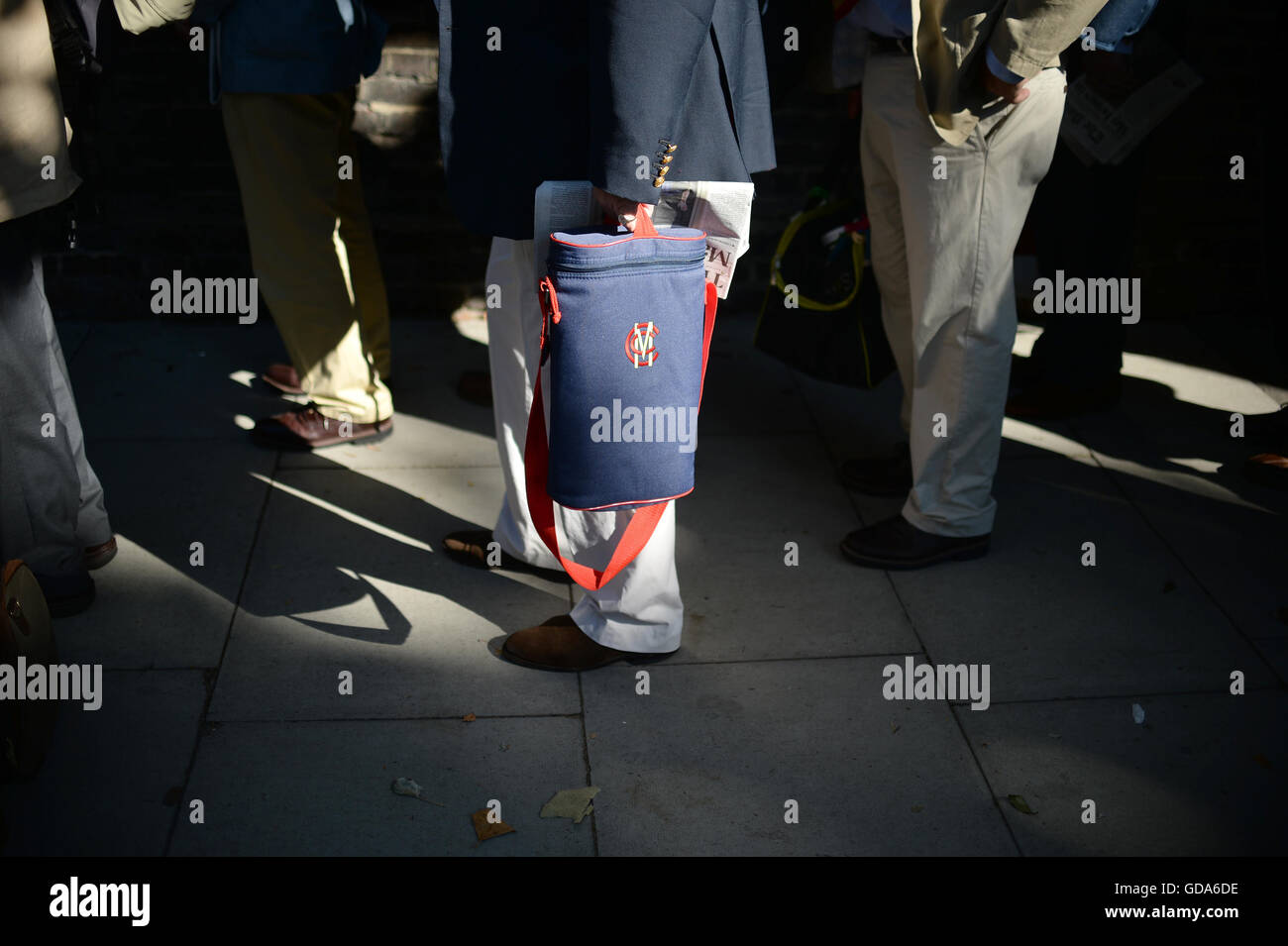 MCC Members queue to enter Lord's during day one of the Investec Test ...