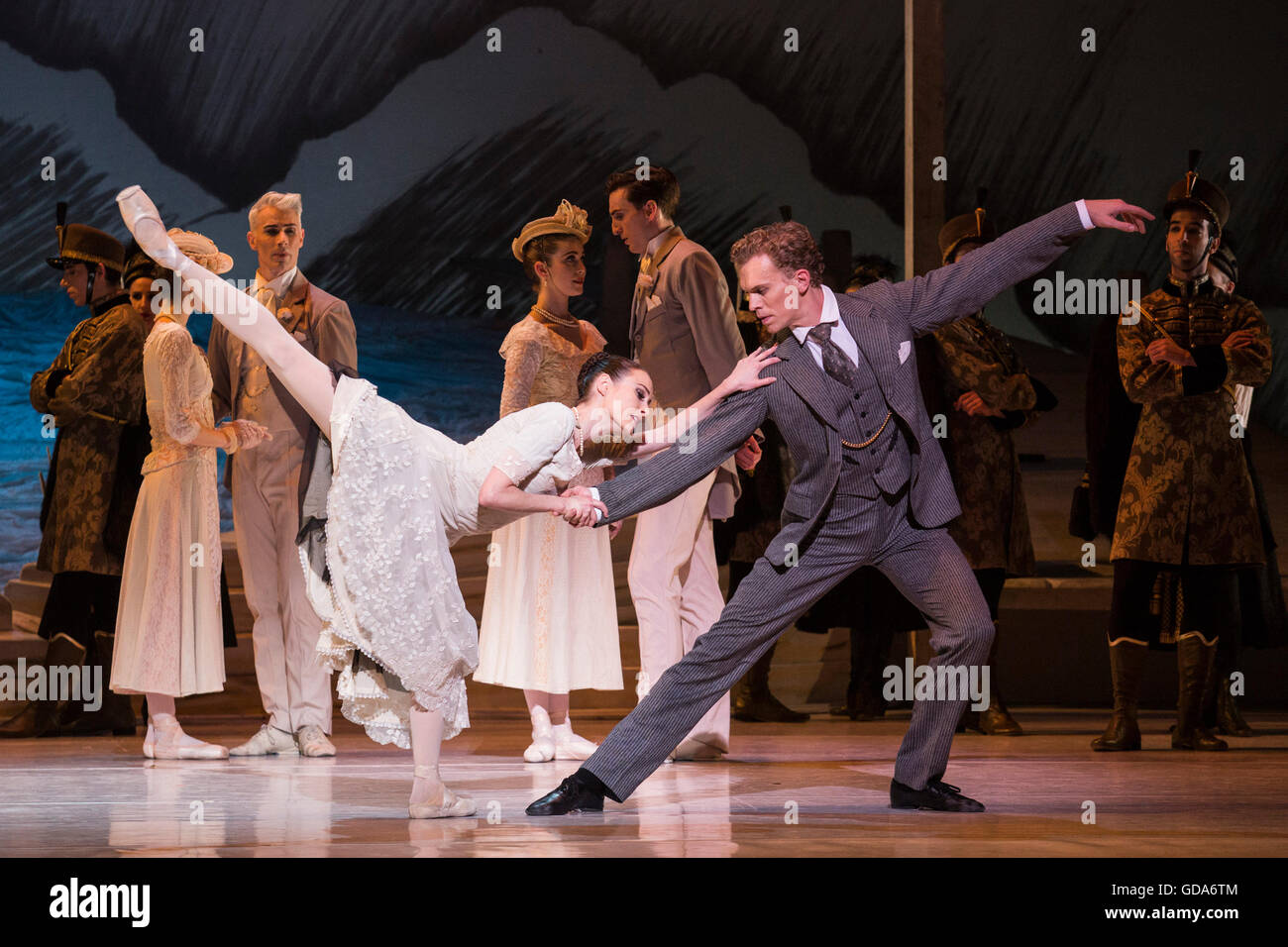 London, UK. 13 July 2016. Amber Scott as Odette and Adam Bull as Prince ...