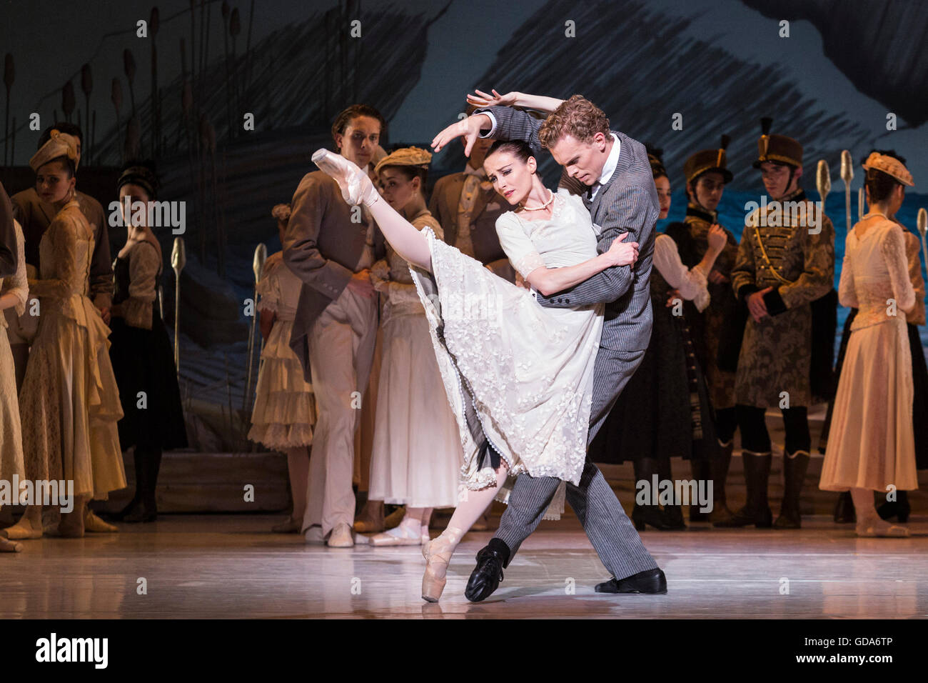 London, UK. 13 July 2016. Amber Scott as Odette and Adam Bull as Prince ...