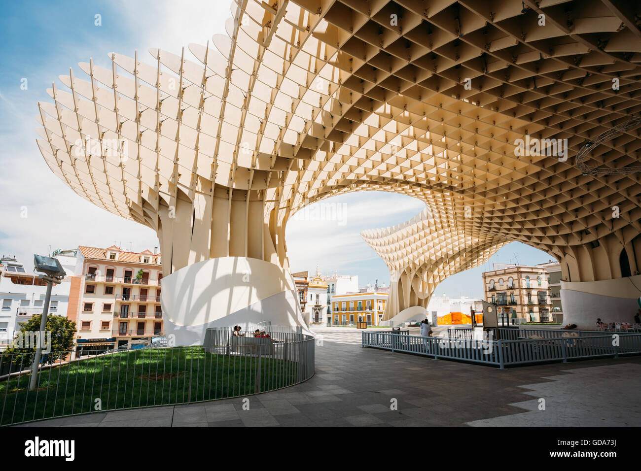 Seville, Spain - June 24, 2015: Metropol Parasol is a wooden structure ...