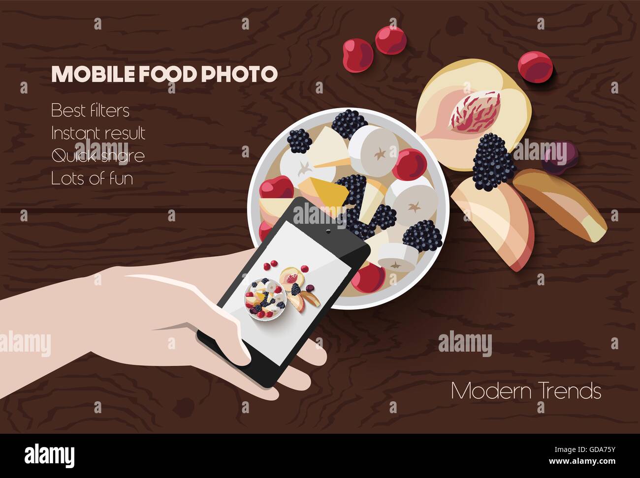Mobile food photo scene Stock Vector Image & Art - Alamy