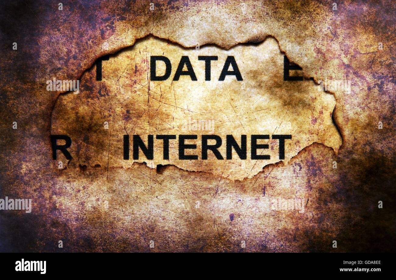 Data internet on paper hole grunge concept Stock Photo - Alamy