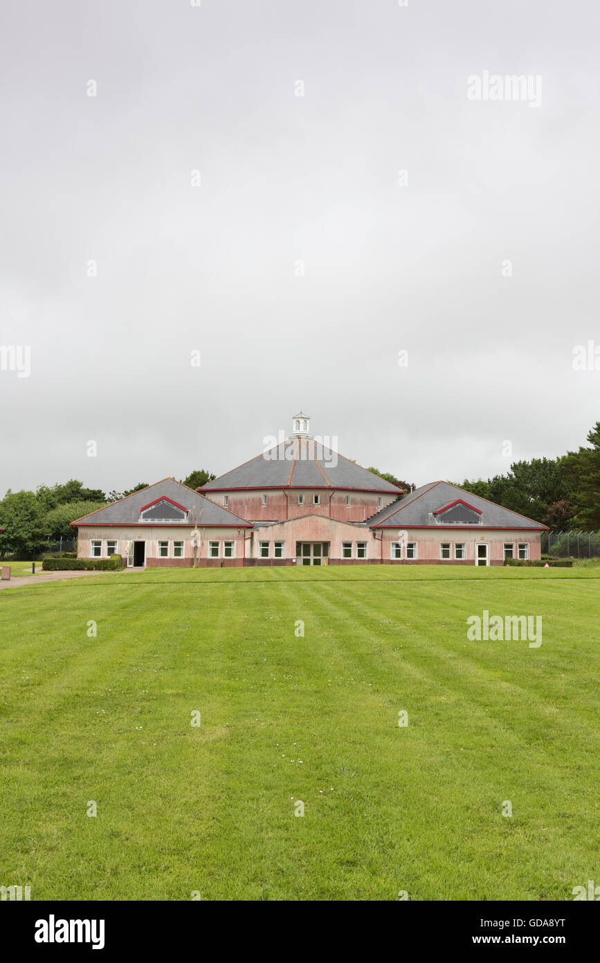 The concrete church at the old American air base at St Eval in Cornwall ...