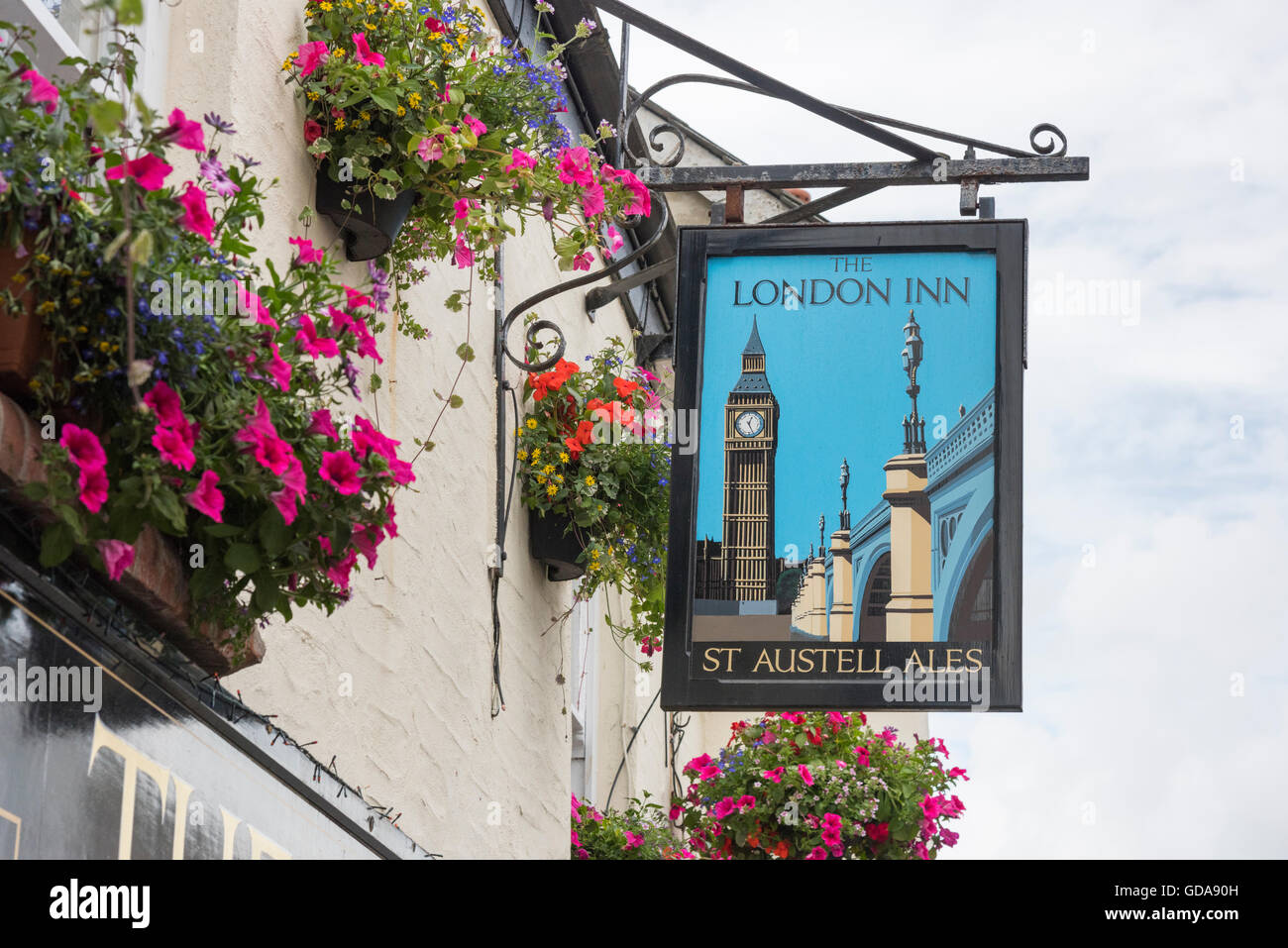 The pub sign at the London Inn Padstow Cornwall UK Stock Photo - Alamy