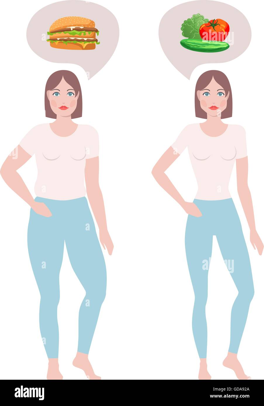 Fat and slim women Stock Vector Image & Art - Alamy