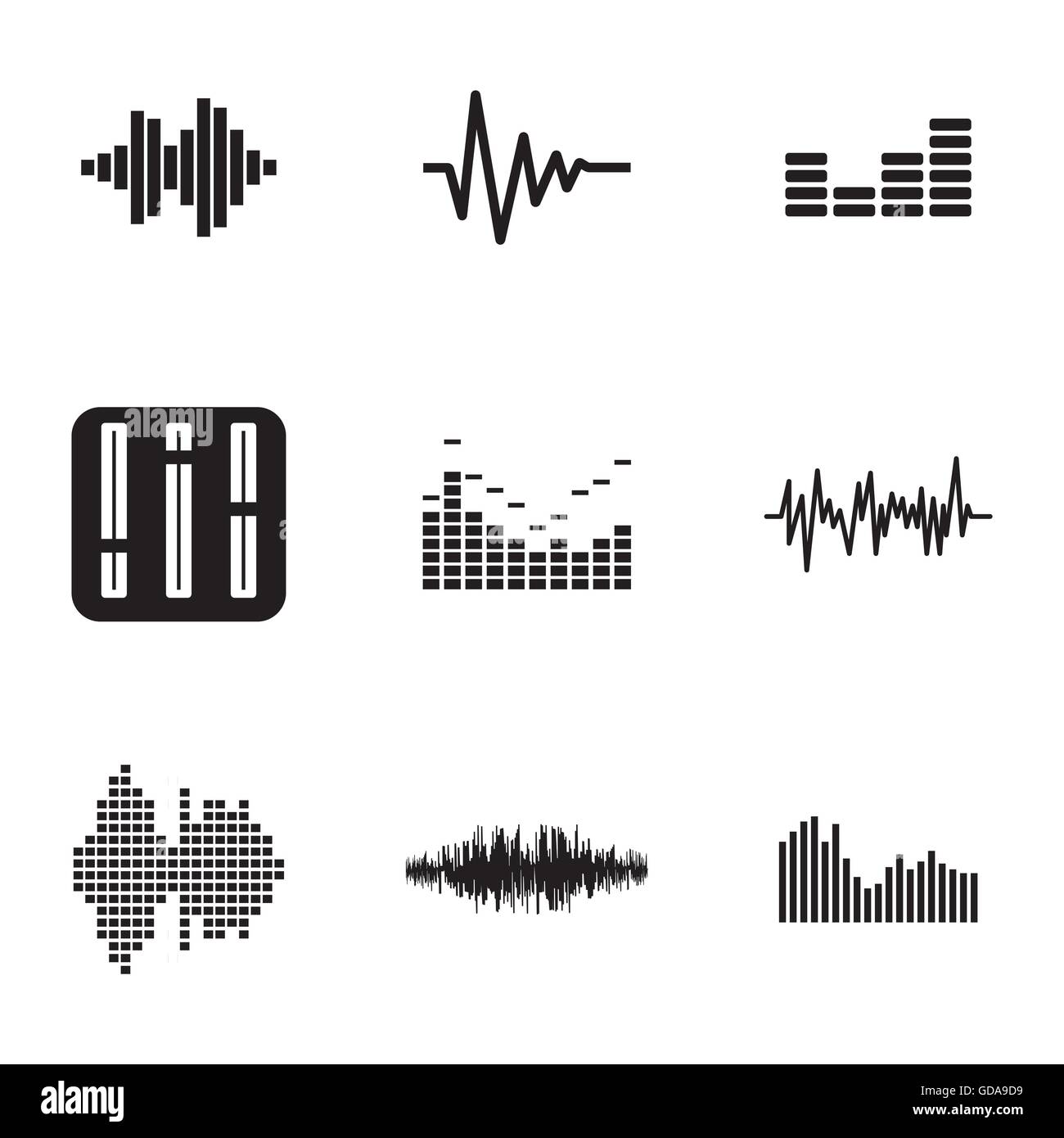 Vector black music soundwave icons set Stock Vector Image & Art - Alamy